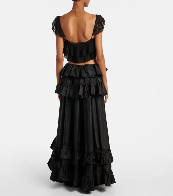 Chloé Ruffled Silk Maxi Skirt