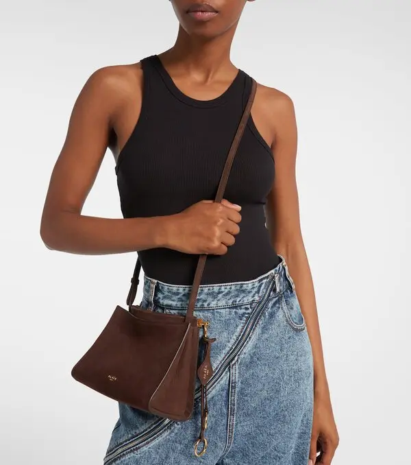 Alaïa Le Click Small Suede Shoulder Bag - Brown