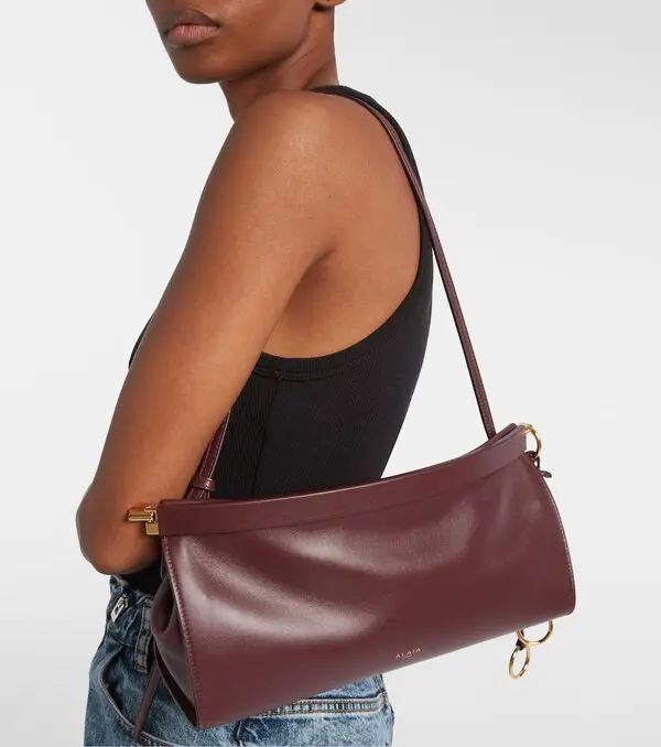 Alaïa Le Click Medium Leather Shoulder Bag - Burgundy