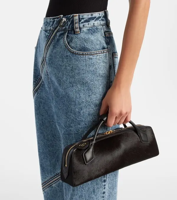 Alaïa Le Teckel Small Calf Hair Clutch - Brown