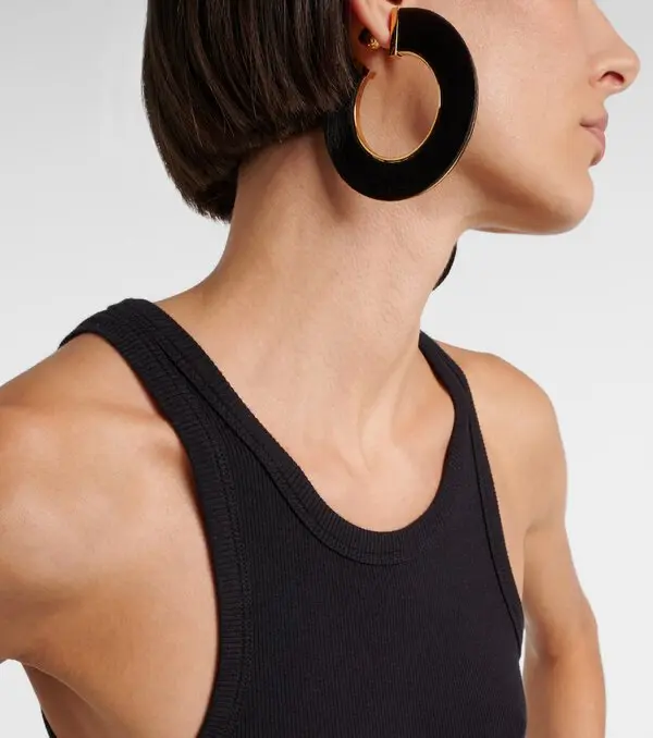 Alaïa Blade Medium Hoop Earrings - Brown