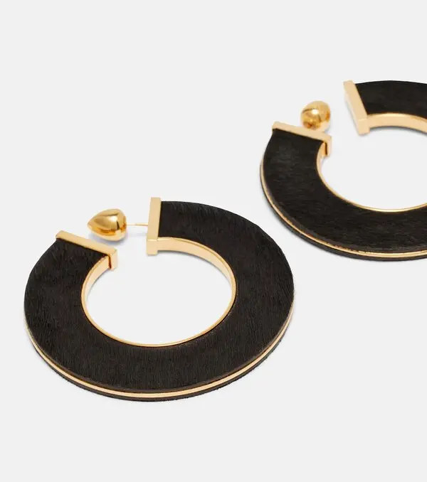 Alaïa Blade Medium Hoop Earrings - Brown