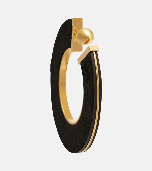 Alaïa Blade Medium Hoop Earrings - Brown