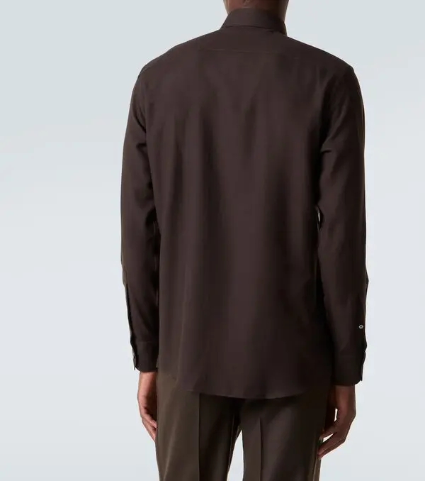Zegna Cotton And Cashmere Shirt - Brown