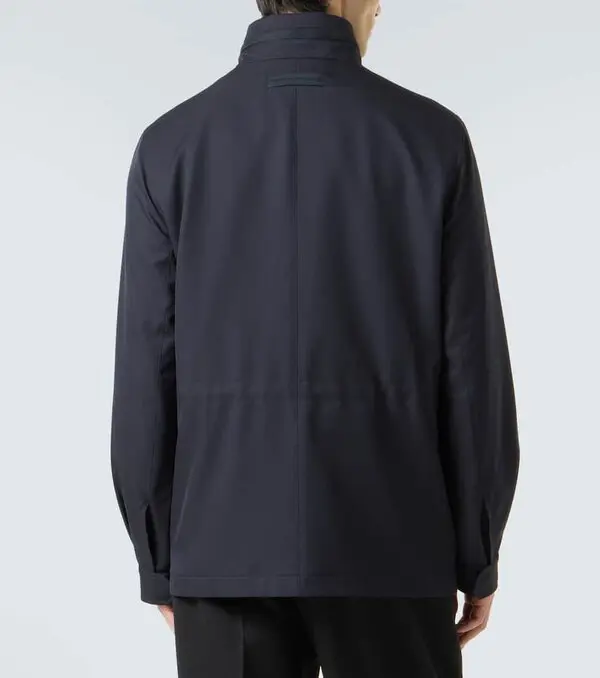 Zegna Twill Field Jacket - Blue