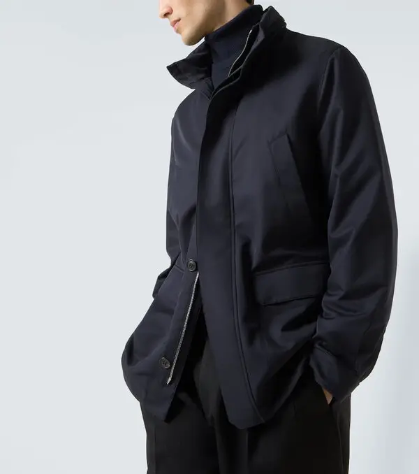 Zegna Twill Field Jacket - Blue