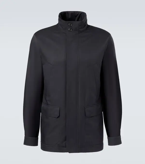Zegna Twill Field Jacket - Blue