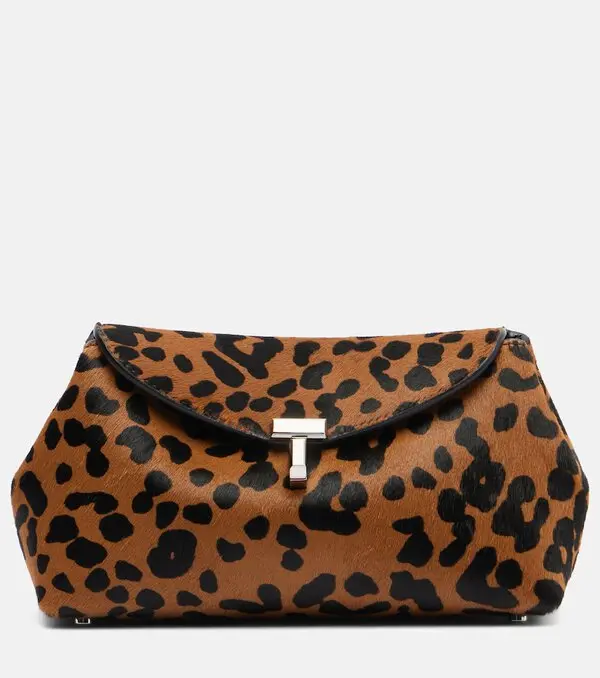TOTEME T-lock Mini Leopard-print Calf Hair Clutch - Multicoloured