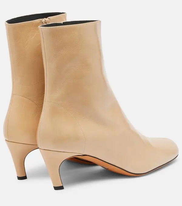 Proenza Schouler Uma 60 Leather Ankle Boots - Beige