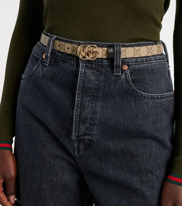 Gucci Gg Marmont Reversible Belt - Beige