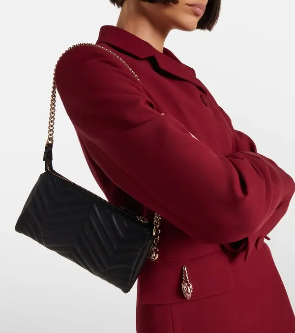 Gucci Gg Marmont 2.0 Mini Leather Shoulder Bag - Black