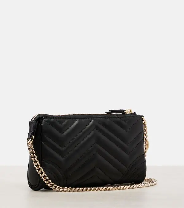 Gucci Gg Marmont 2.0 Mini Leather Shoulder Bag - Black