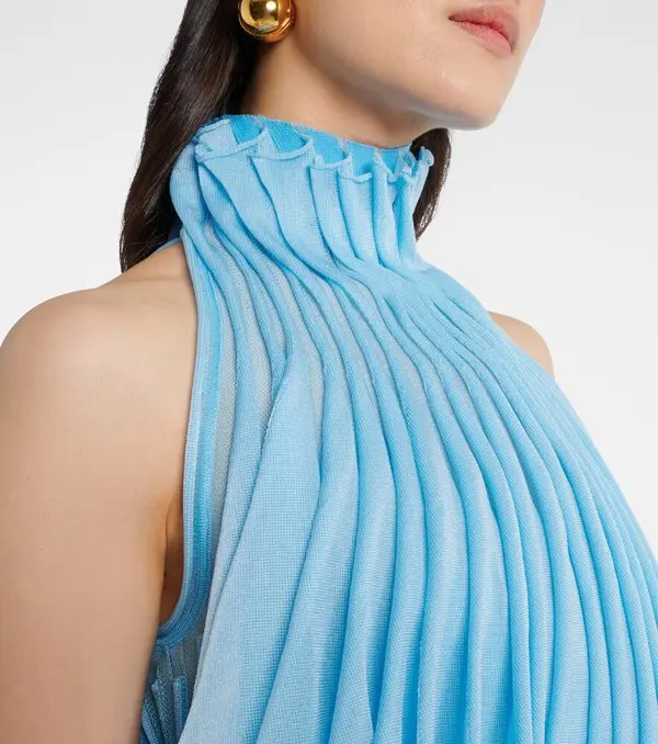 Alaïa Pleated Mesh Crop Top