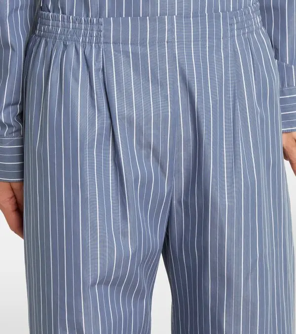 LESET Yoshi Cotton-blend Twill Wide-leg Pants - Blue
