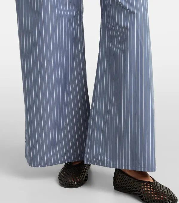 LESET Yoshi Cotton-blend Twill Wide-leg Pants - Blue