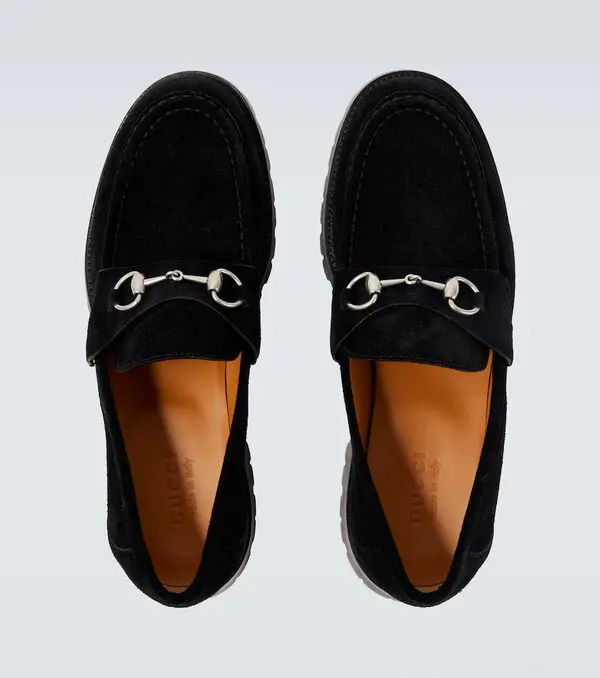 Gucci Horsebit Suede Loafers