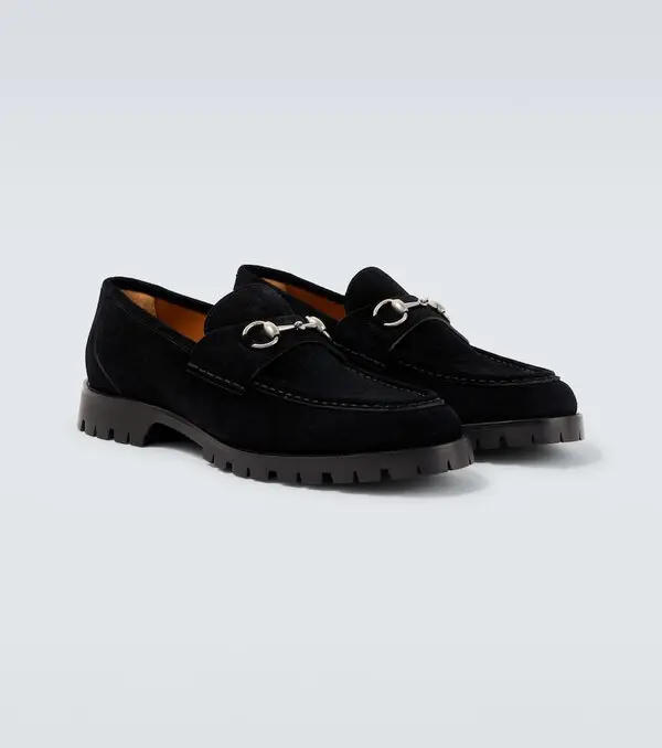 Gucci Horsebit Suede Loafers