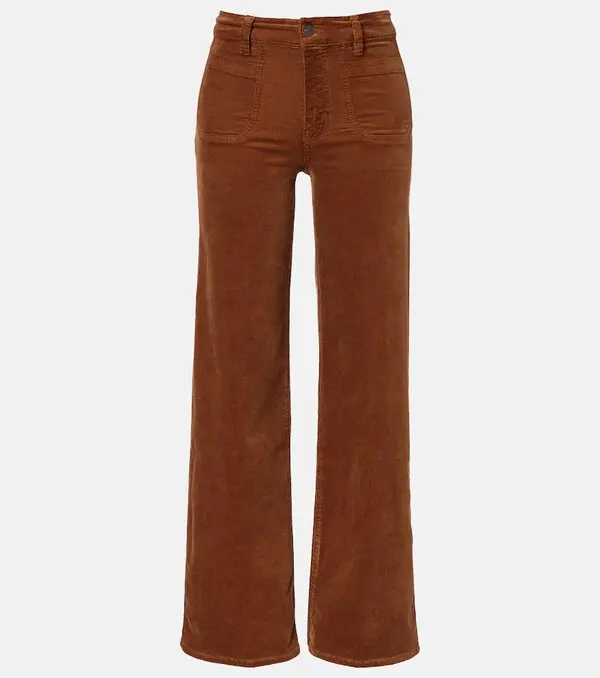 FRAME Le Slim Palazzo Cotton Corduroy Wide-leg Pants - Brown