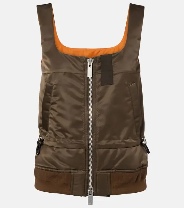 Sacai Technical Zip-up Tank Top