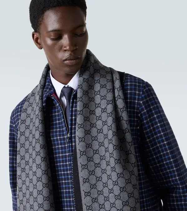 Gucci Gg Wool Jacquard Scarf