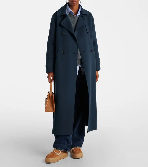 Hogan Shearling-trimmed Suede Slippers
