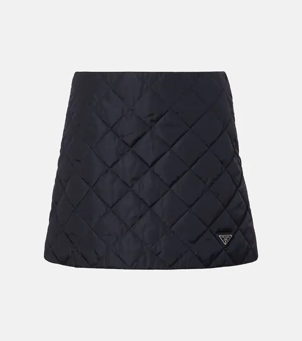 Prada Re-nylon Quilted Miniskirt - Blue
