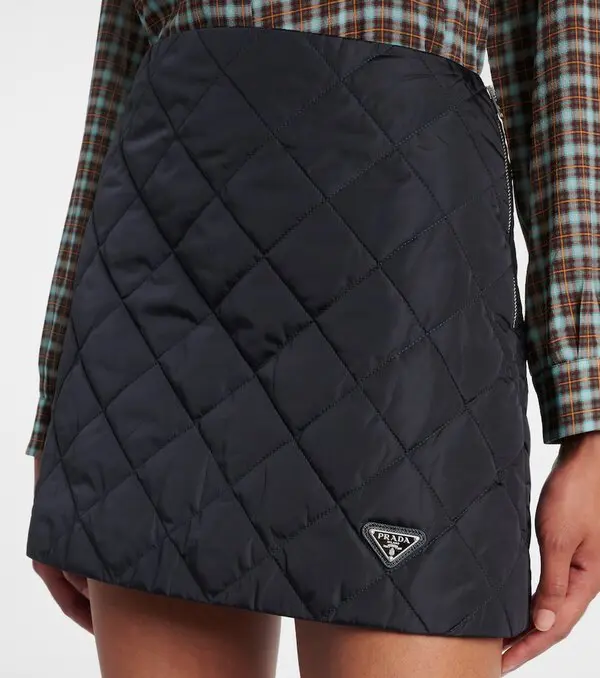 Prada Re-nylon Quilted Miniskirt - Blue