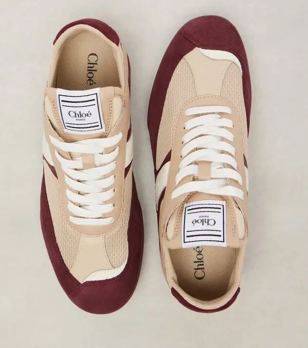 Chloé Kick Suede-trimmed Sneakers