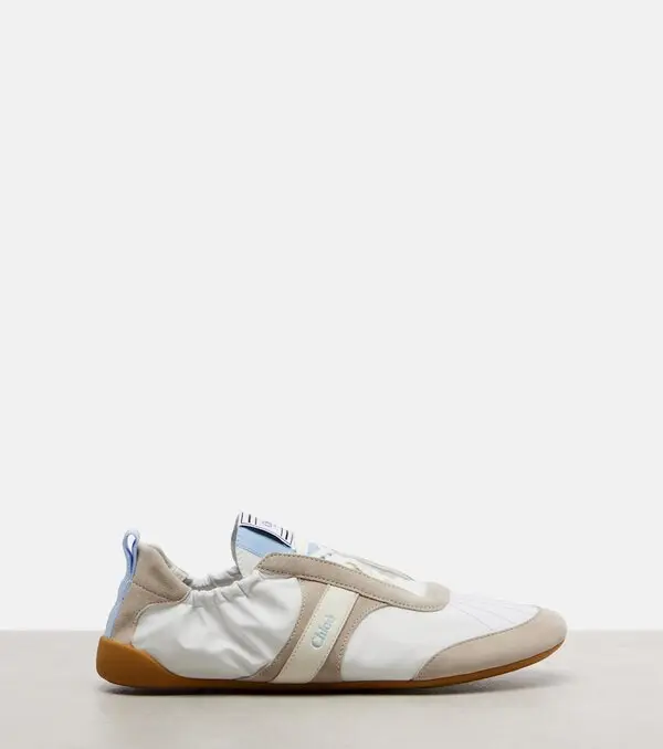 Chloé Kick Suede-trimmed Sneakers - White