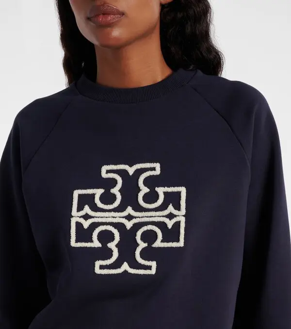 Tory Burch Logo Cotton Jersey Sweatshirt