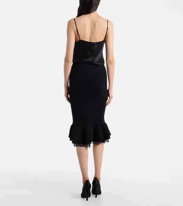 Nina Ricci Peplum Wool-blend Midi Skirt