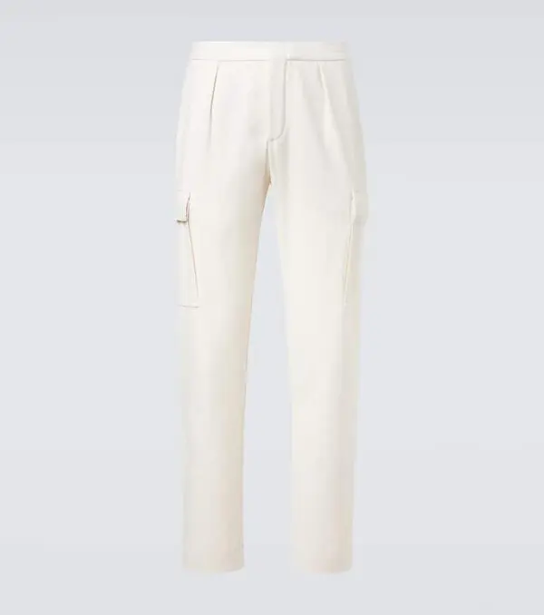 Ralph Lauren Purple Label Classic Cream Cotton Cargo Pants
