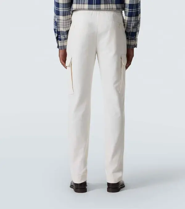 Ralph Lauren Purple Label Classic Cream Cotton Cargo Pants