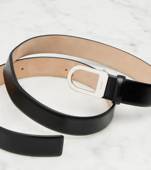 Khaite Saddle 30mm Leather Belt - Black