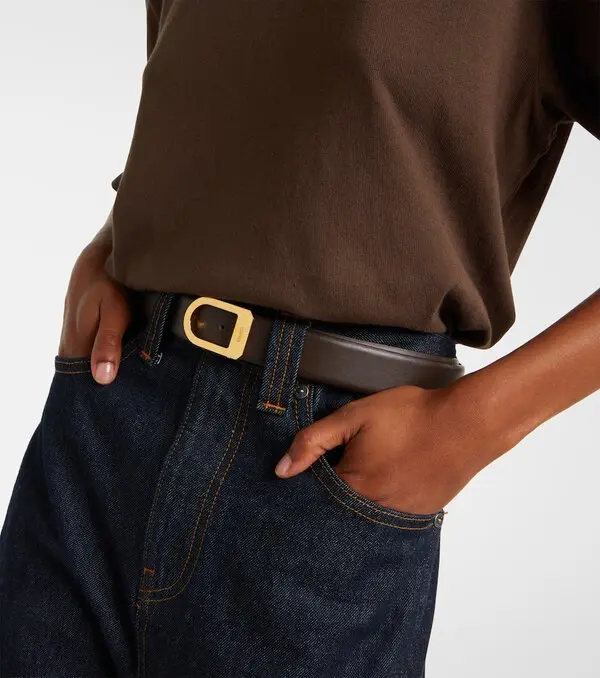 Khaite Saddle Leather Belt - Brown