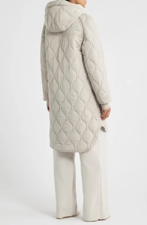 Bcbgmaxazria Onion Quilted Hooded Long Coat - Nude