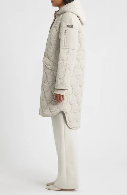Bcbgmaxazria Onion Quilted Hooded Long Coat - Nude