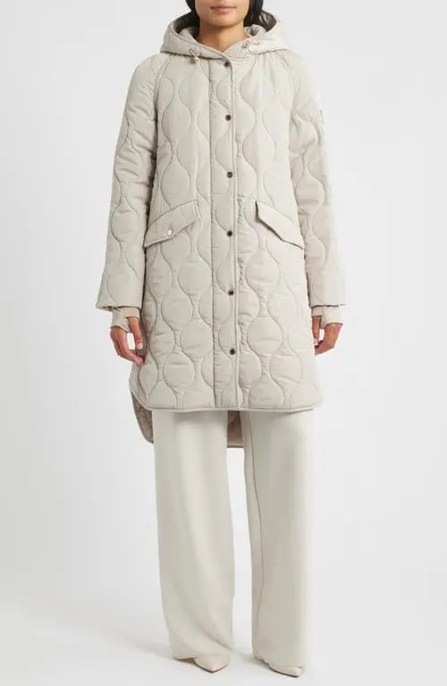 Bcbgmaxazria Onion Quilted Hooded Long Coat - Nude