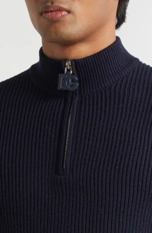 Dolce & Gabbana Virgin Wool Quarter-zip Sweater