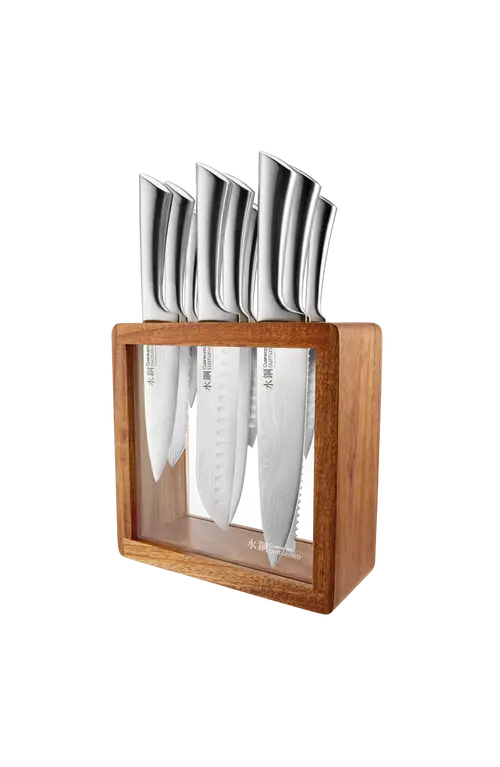 CUISINE::PRO® Damashiro® 10-piece Hiryu Knife Block - Silver
