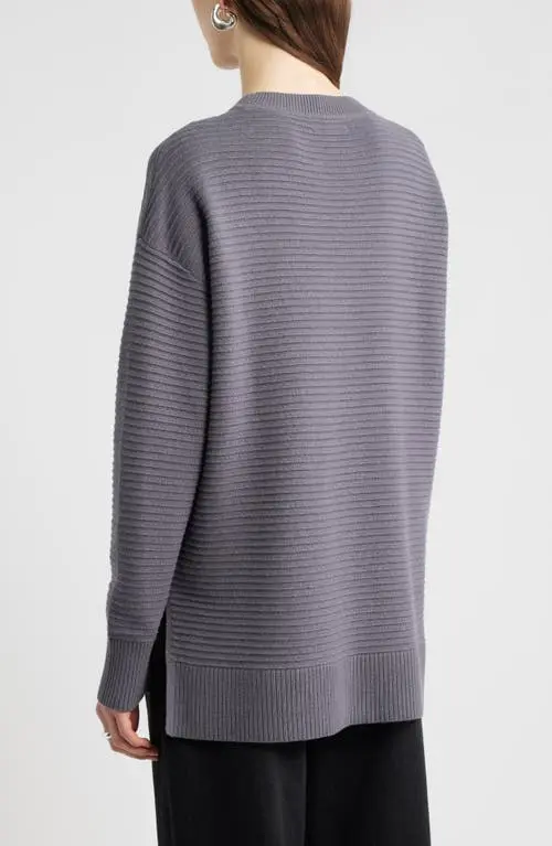 Nordstrom Cotton And Cashmere Ottoman Sweater - Grey Agate