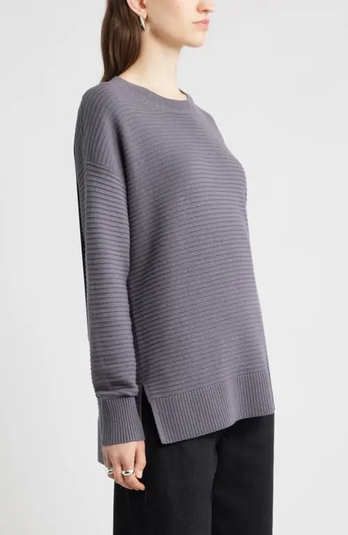 Nordstrom Cotton And Cashmere Ottoman Sweater - Grey Agate