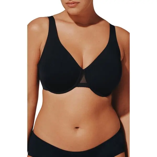 THIRDLOVE 24/7® Classic Underwire Unlined Minimizer Bra - Black