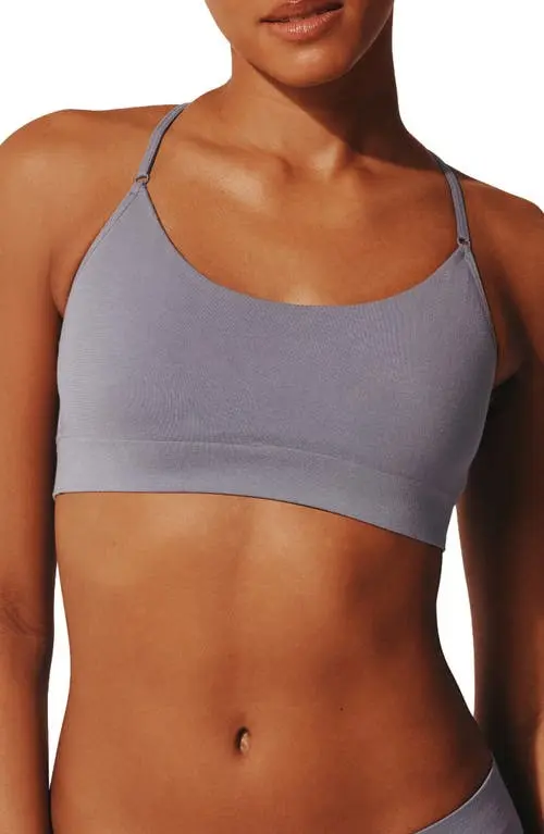 THIRDLOVE Seamless Stretch Cotton Blend Wireless Bralette - Blue Granite