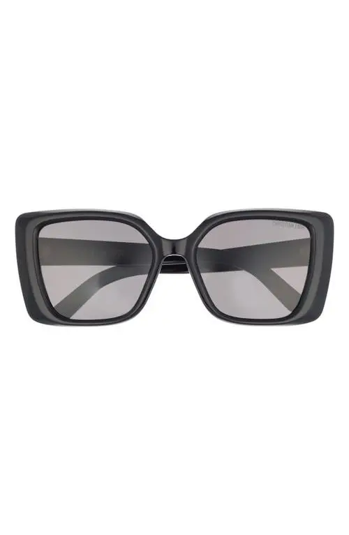 Dior Midnight S5i 55mm Square Sunglasses - Shiny Black/smoke