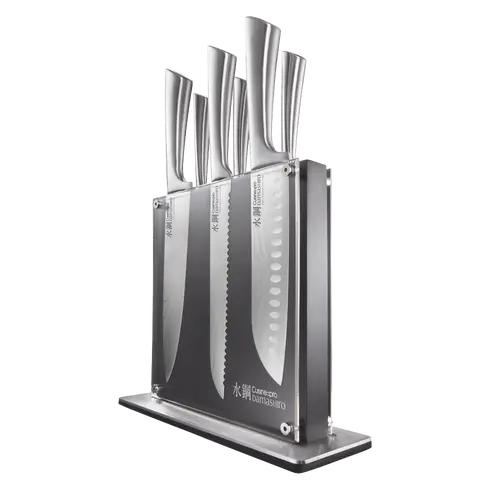 CUISINE::PRO® Damashiro® 7-piece Kumi Knife Block - Silver