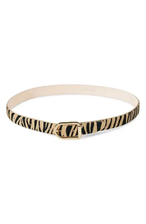 DEHANCHE Mija Zebra Calfhair Belt - Neutral Zebra