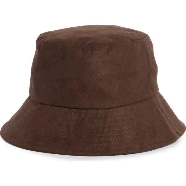 Nordstrom Faux Suede Bucket Hat - Brown