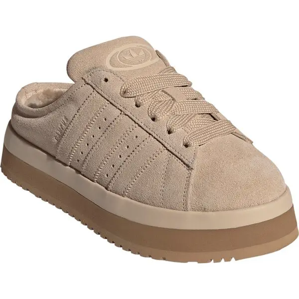Adidas Campus 00s Winter Low Sneaker Mule - Magic Beige/magic Beige/gum