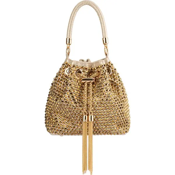 OLGA BERG Studded Drawstring Bucket Bag